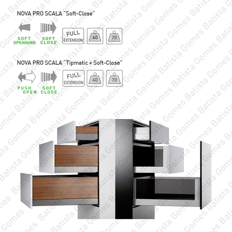 NOVA PRO SCALA - GRASS - Sistema de laterais NP SCALA com corrediças NP ...